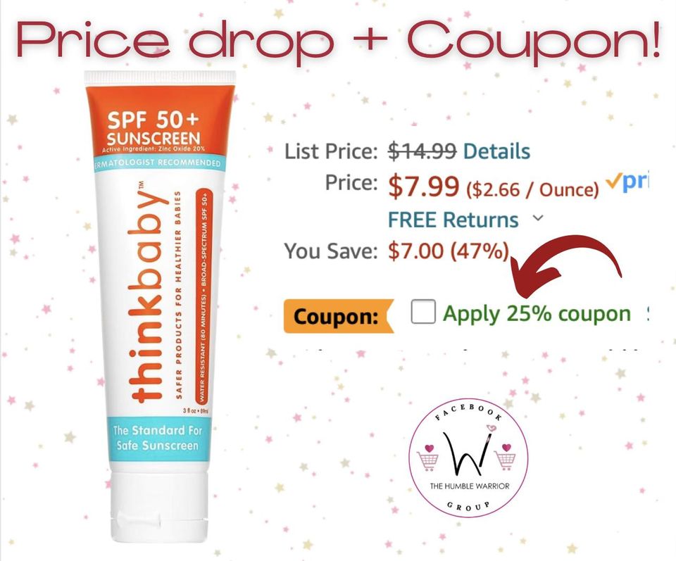 Thinkbaby SPF 50+ Baby Sunscreen Lotion - Home of The Humble Warrior