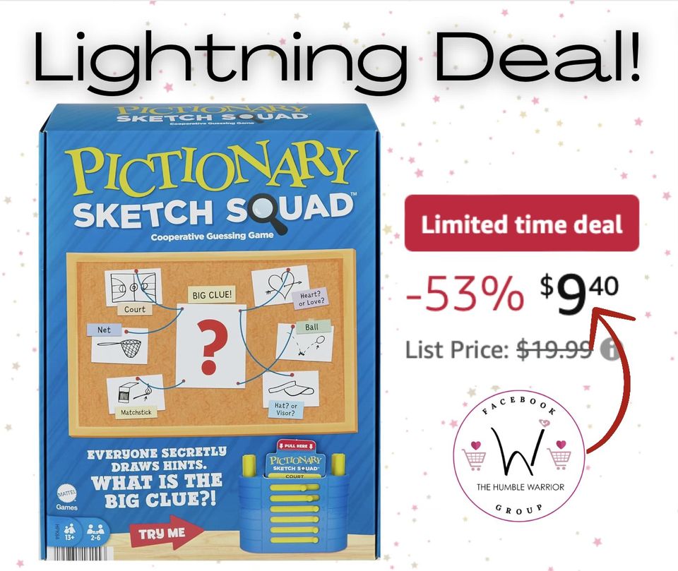 The Mattel Games Pictionary Sketch Squad Cooperative Party Game with ...