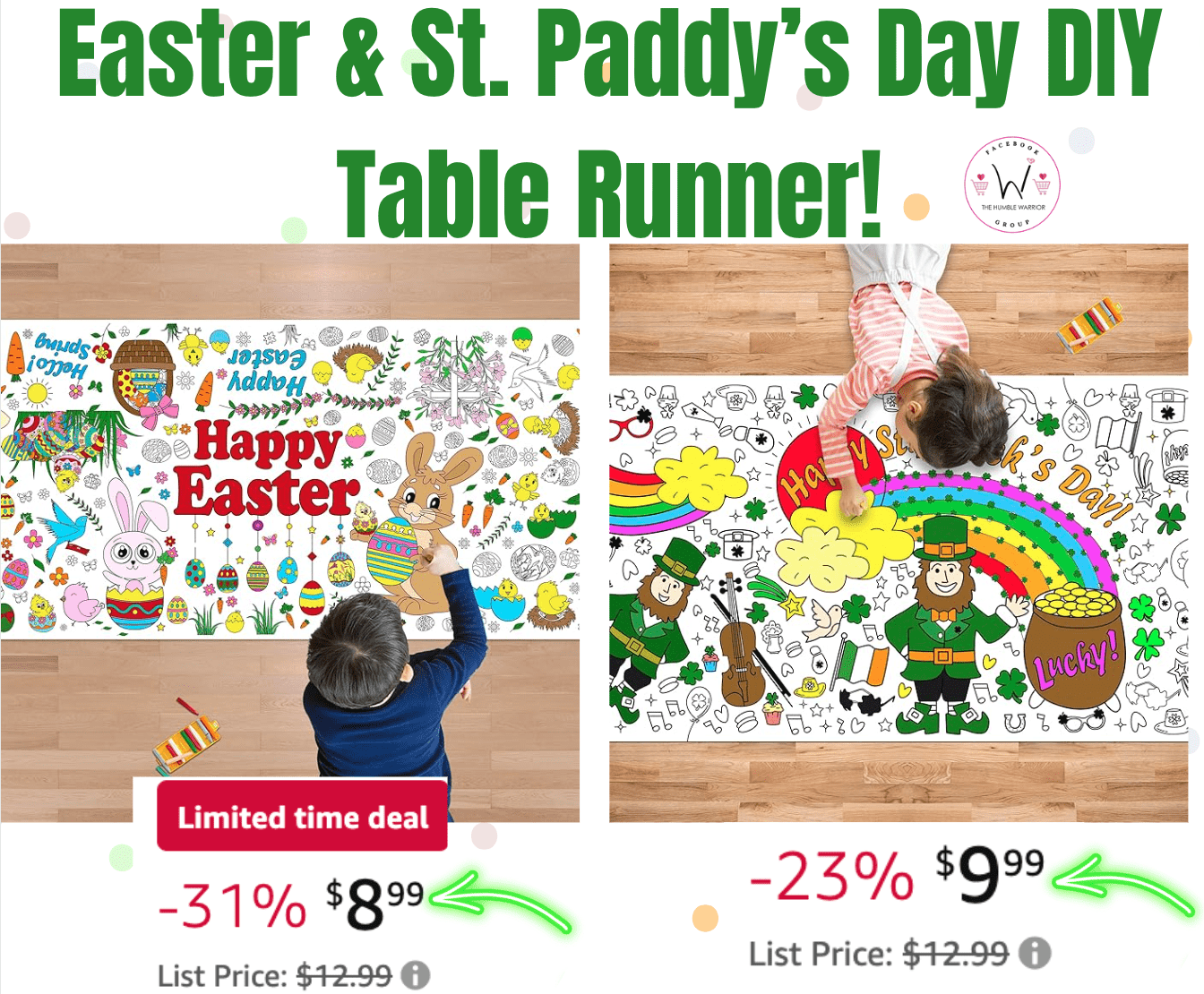 GIANT DIY St. Paddy's Day and Easter Coloring Tablecloth! - Home of The ...