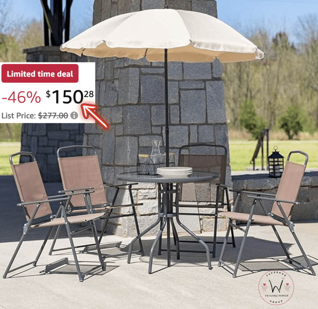 Flash Furniture Nantucket 6-Piece Patio Dining Set with a Glass Table ...
