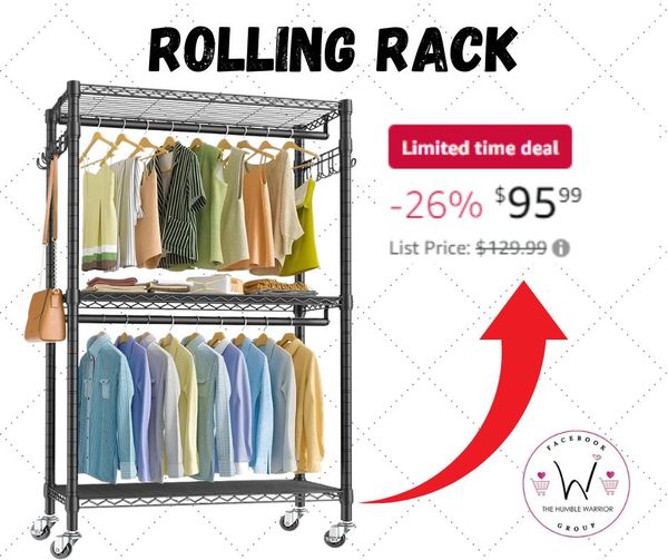VIPEK Heavy Duty Rolling Garment Rack - Home of The Humble Warrior