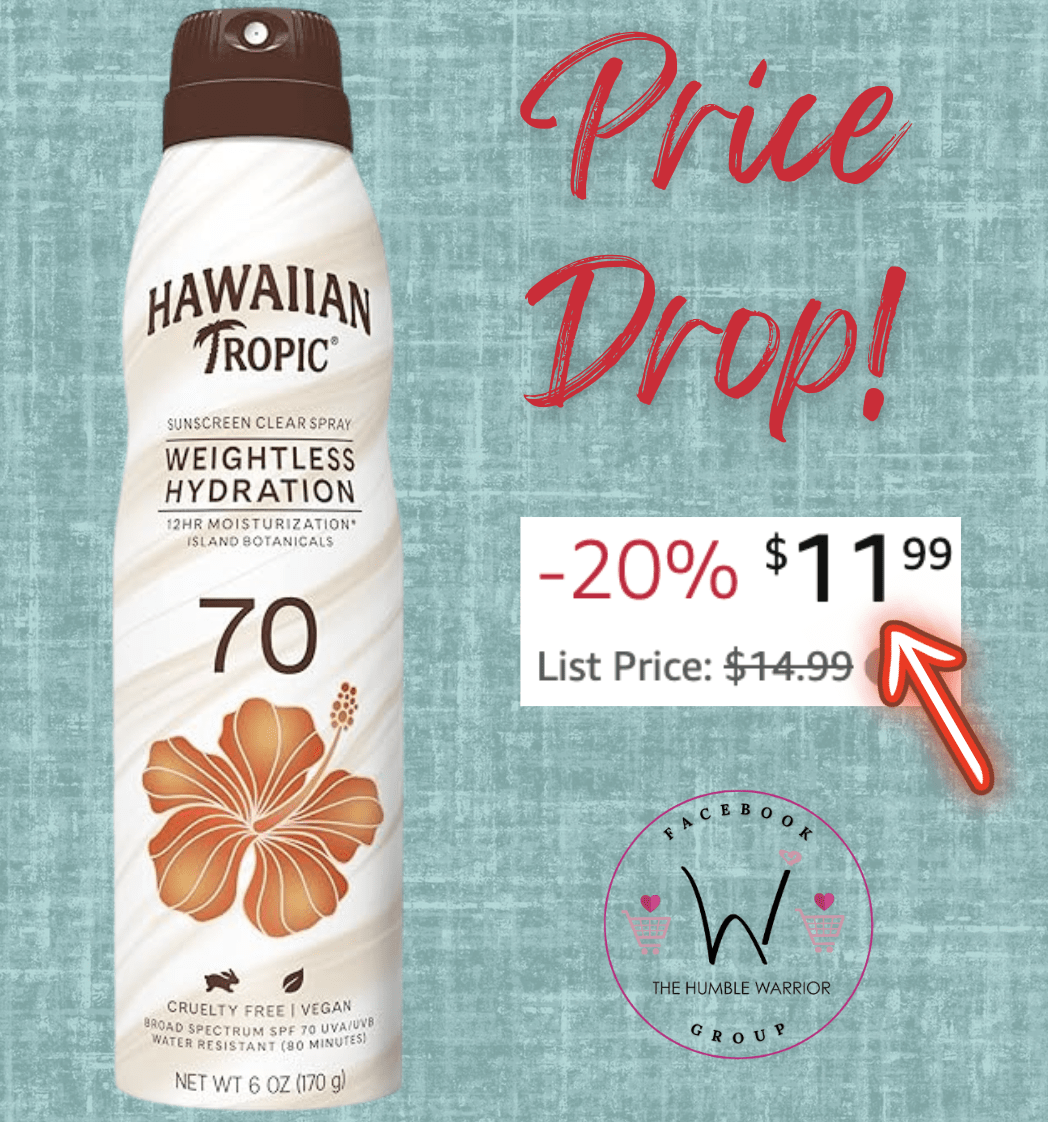 The Hawaiian Tropic Weightless Hydration Clear Spray Sunscreen SPF 70 ...