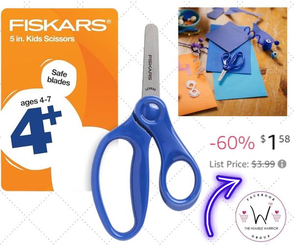 Fiskars 5" Blunt-Tip Kids Scissors - Home of The Humble Warrior