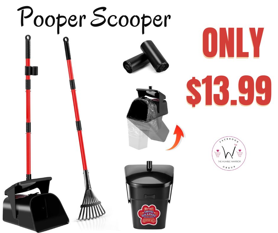 Pooper Scooper Swivel Bin and Rake set - Home of The Humble Warrior