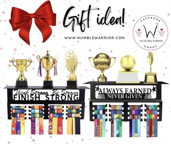 medal and trophy display - Home of The Humble Warrior