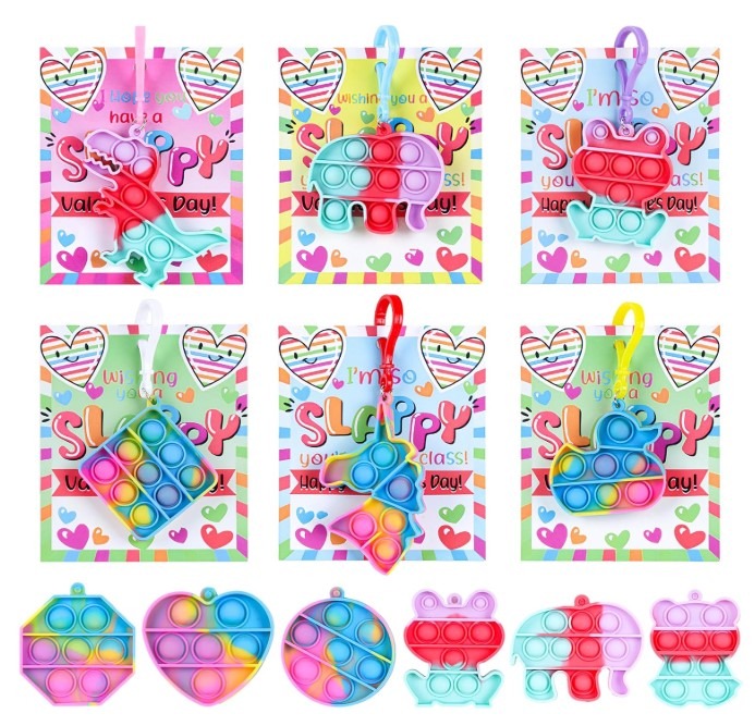 24 Pack Valentine's Day Pop Fidget Toy Keychains for Kids! - Home of ...