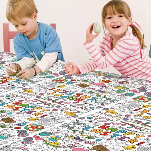 OHOME Easter Coloring Tablecloth - Home of The Humble Warrior