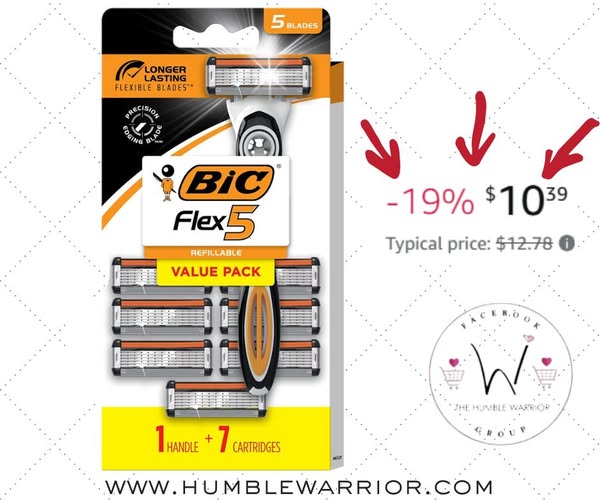 BIC Flex 5 Refillable Razors for Men - Home of The Humble Warrior