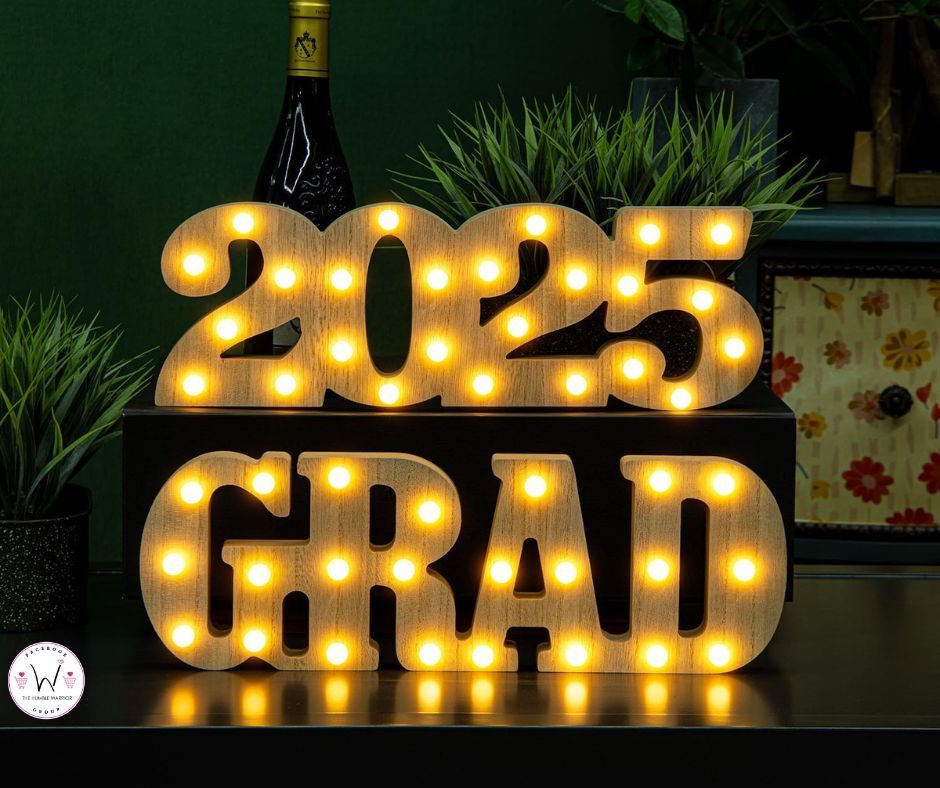 LED Marquee ‘GRAD 2025’ Sign - Home of The Humble Warrior