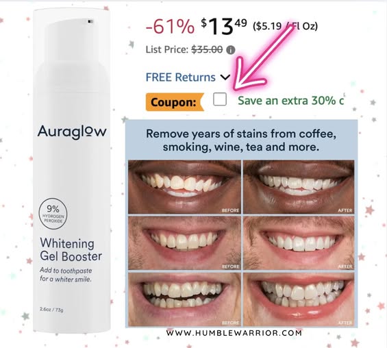 Auraglow Whitening Toothpaste Booster - Home of The Humble Warrior