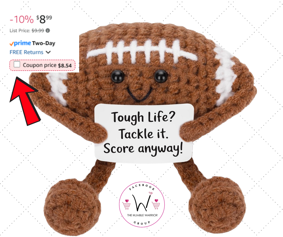 Handmade Crochet Football Stuffed Animal - Home of The Humble Warrior