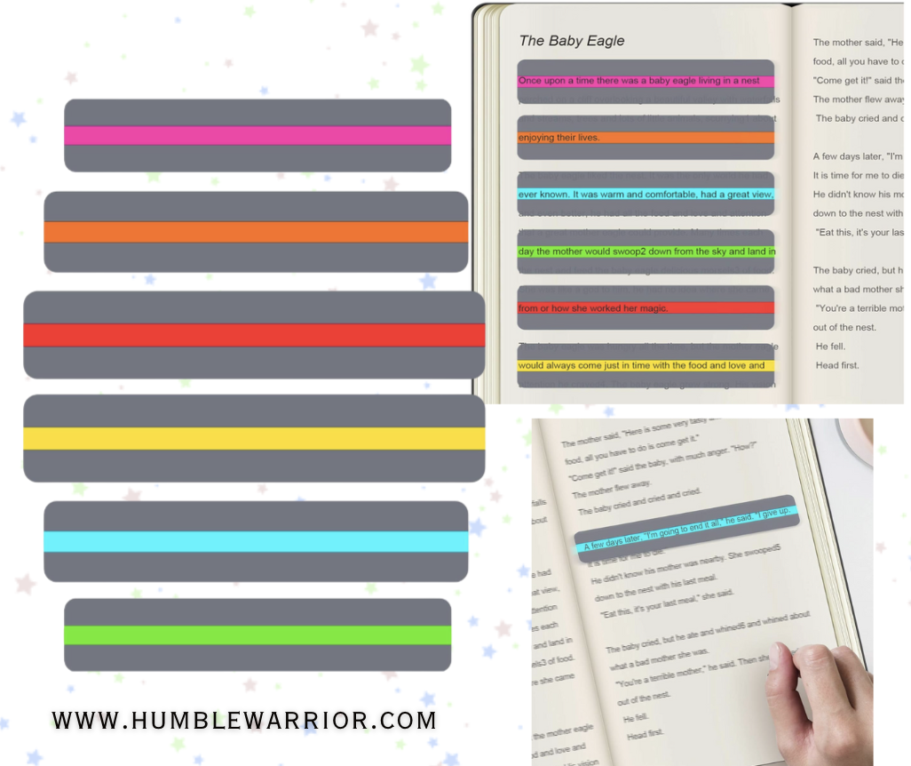 6-piece set of guided reading highlight strips - Home of The Humble Warrior