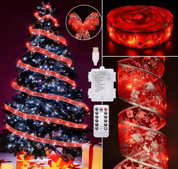 Christmas Led Lighted Ribbon with Remote! - Home of The Humble Warrior